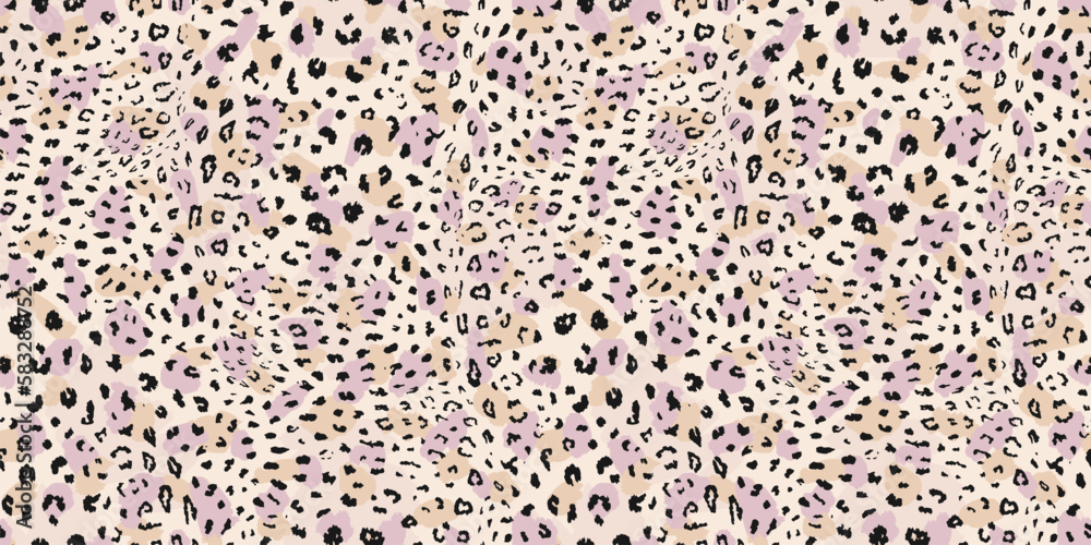 Leopard print pattern. Vector seamless background. Animal skin texture ...