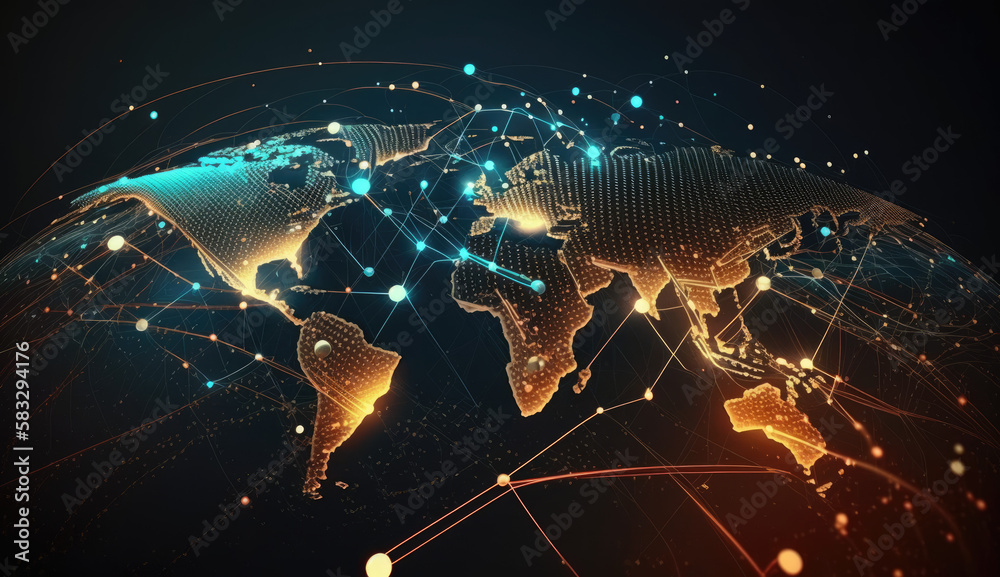 Global Connection Future Technology Web3 Virtual Background 3D Web of ...