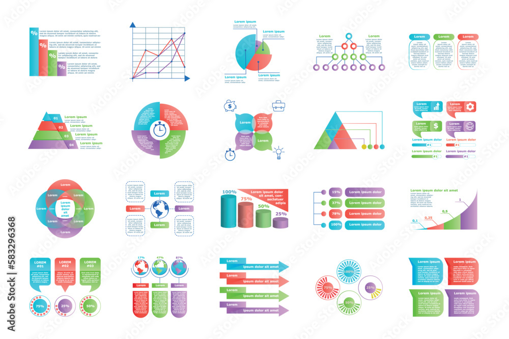 Set of infographic. Collection of graphic elements for website. Graphs ...