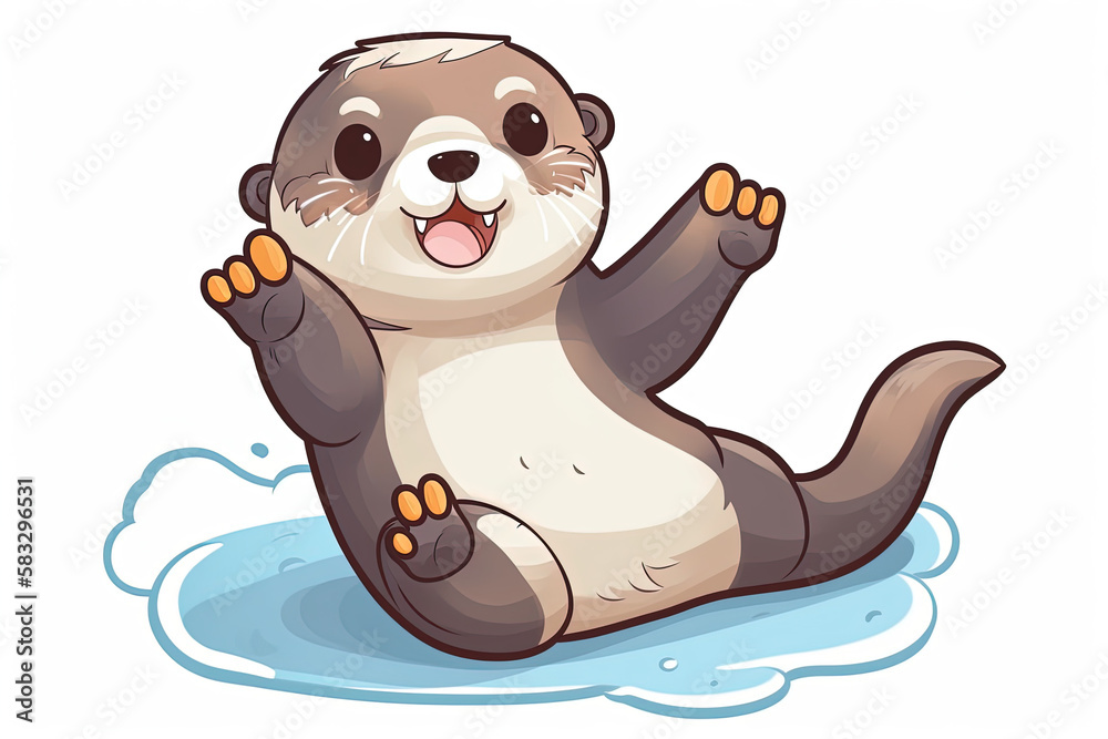 cute otter vector illustration Stock Illustration | Adobe Stock