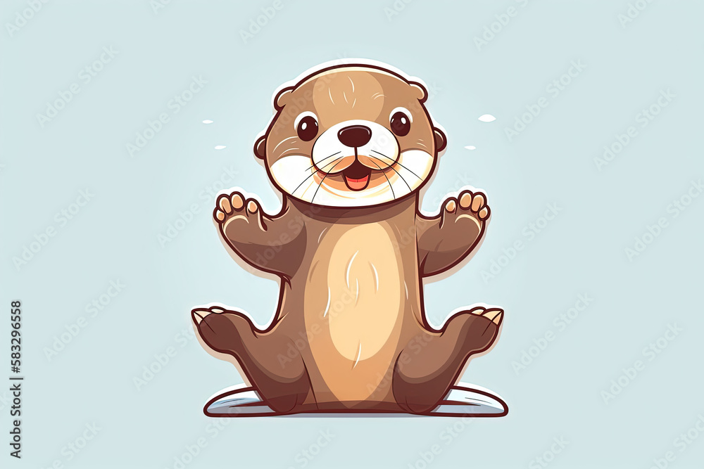 cute otter vector illustration Stock Illustration | Adobe Stock