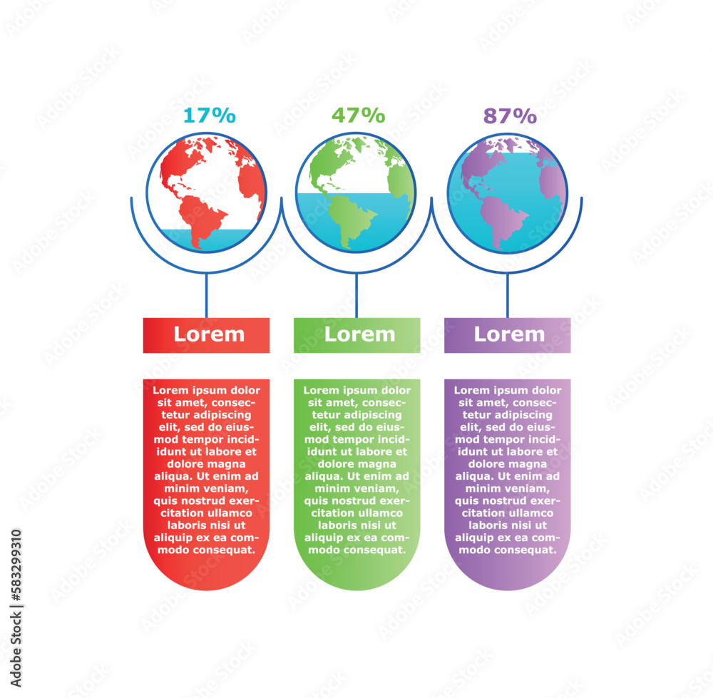 Info speech bubbles concept. Globalization and infographics, planet ...