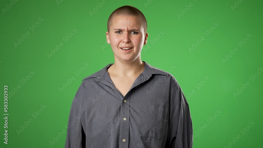 Portrait of gender fluid non binary young woman 20s years old posing ...