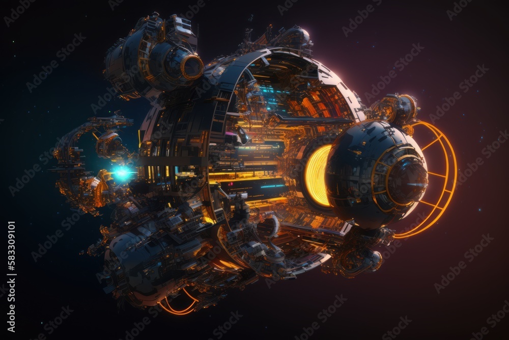Dark Fantastic: Ultra Realistic 4K Illustration of a Space Station ...
