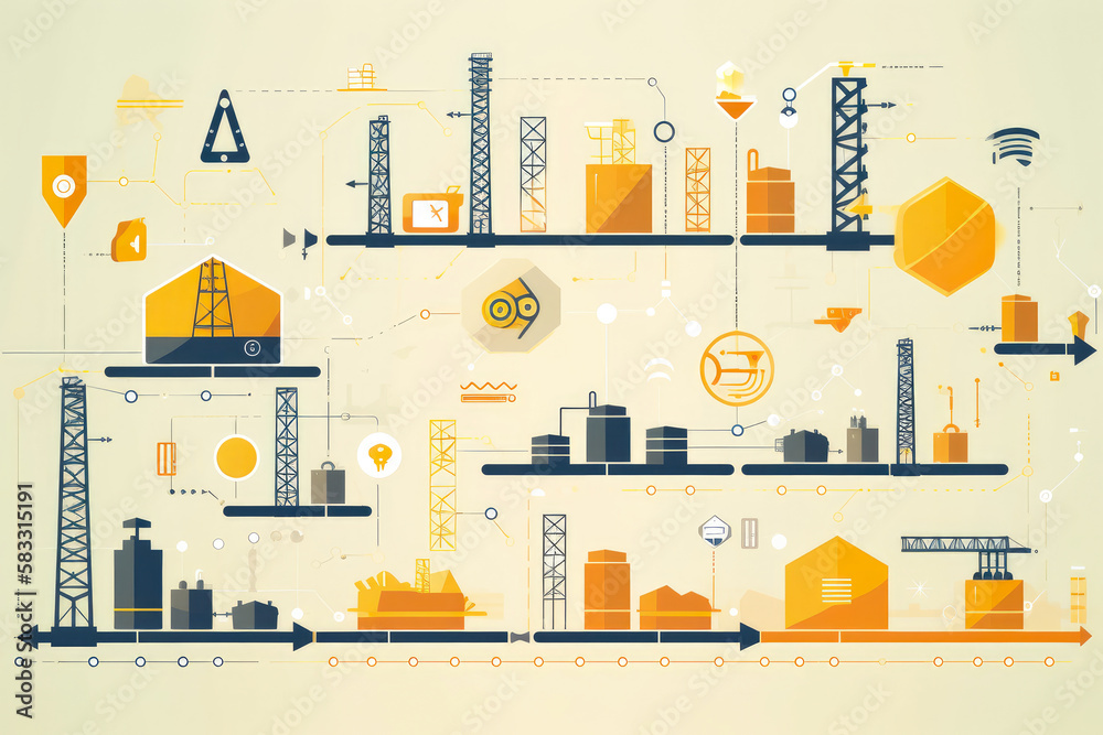 Dynamic illustration of oil and gas industry supply chain, from ...