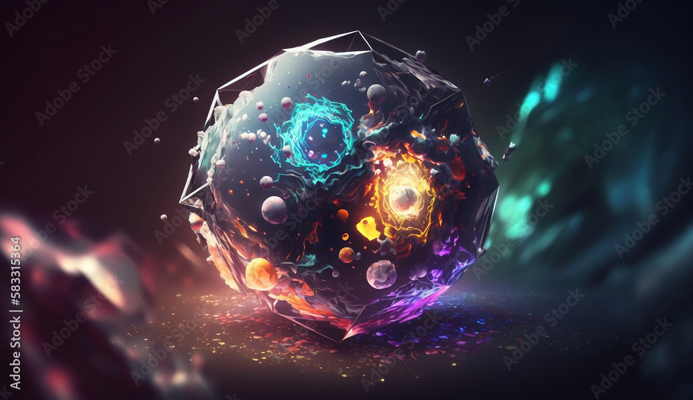 Galactic Glass Buckyball 4K Wallpaper: Neon Edges and Turbulence ...
