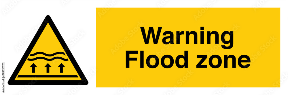 Safety Sign Marking Label Symbol Pictogram Standards Warning Flood zone ...