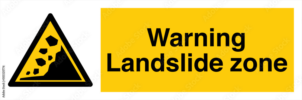 Safety Sign Marking Label Symbol Pictogram Standards Warning Landslide ...
