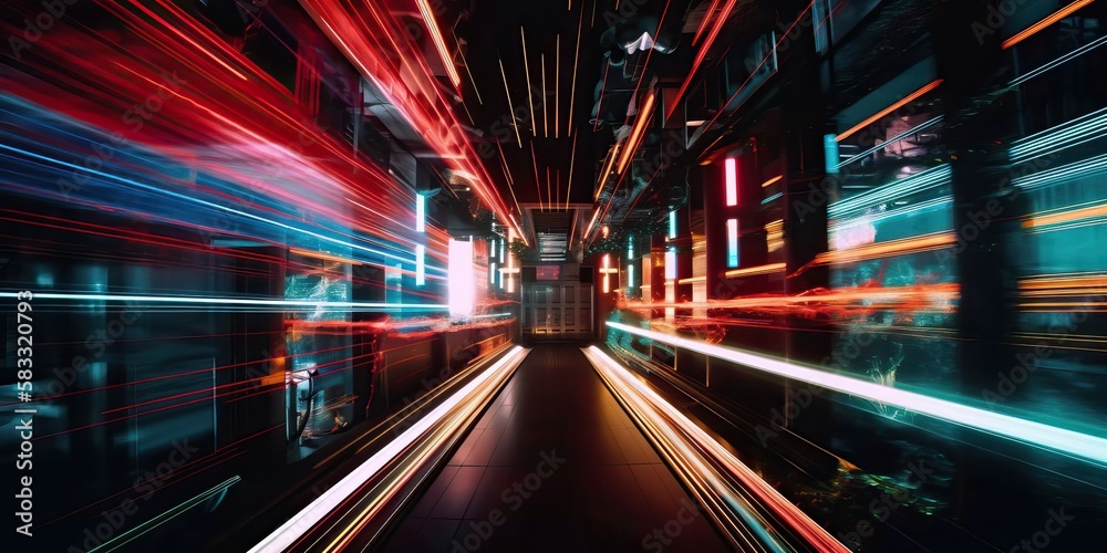 4K resolution or higher, warp speed dot matrix speed blur. Generative ...