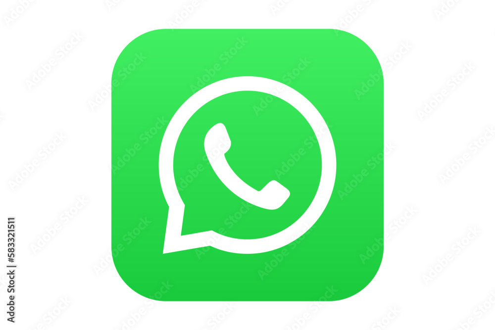Whatsapp icon, popular social media application. Stock Vector | Adobe Stock