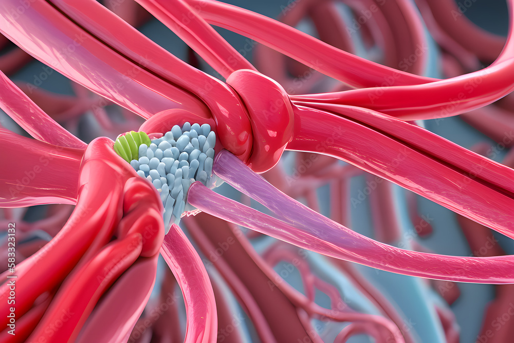 The vascular system in an artery close up. Generative AI Stock ...