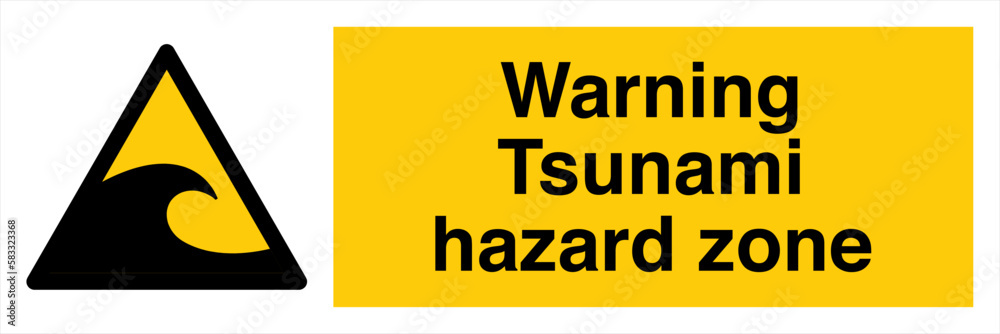 Safety Sign Marking Label Symbol Pictogram Standards Warning Tsunami ...