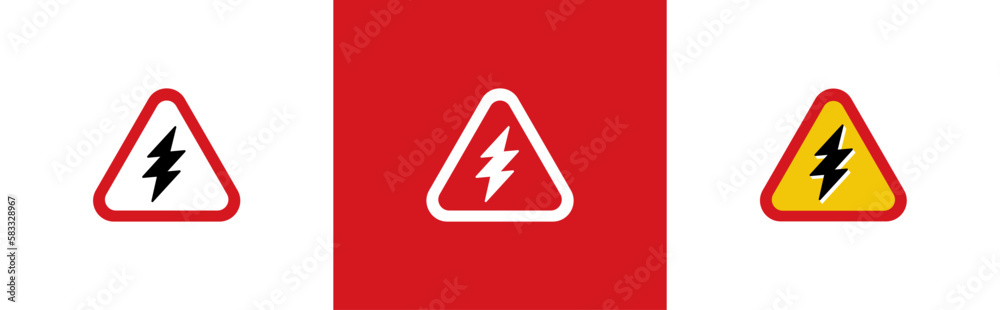 High voltage icon. danger symbol. warning, dangerous electrical voltage ...