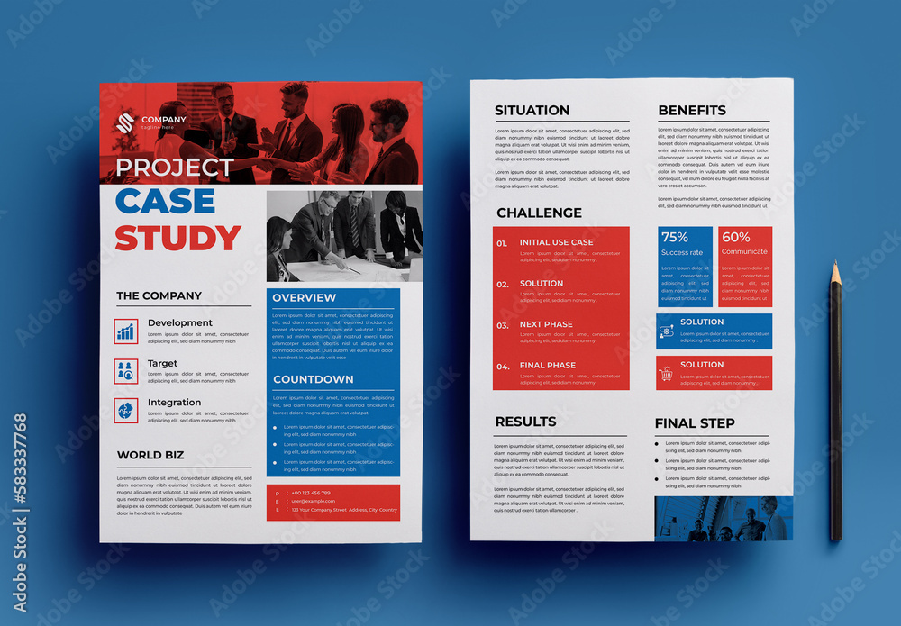 Project Case Study Design Template Stock Template | Adobe Stock