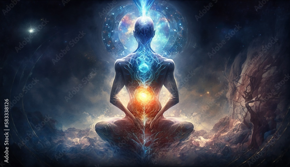 Generative AI Spirituality, esoteric, meditation, universe meta human ...