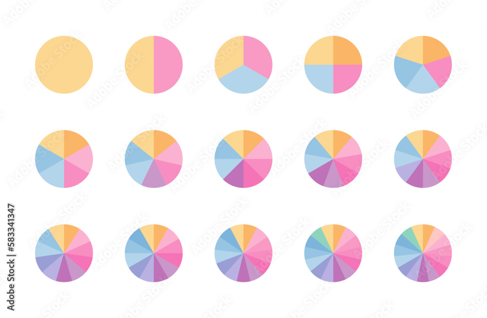 Pie diagram. Round scheme with sectors. Circle chart divided into ...