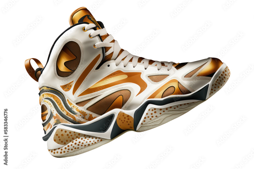 Basketball boot sport shoe isolated on transparent background, side ...