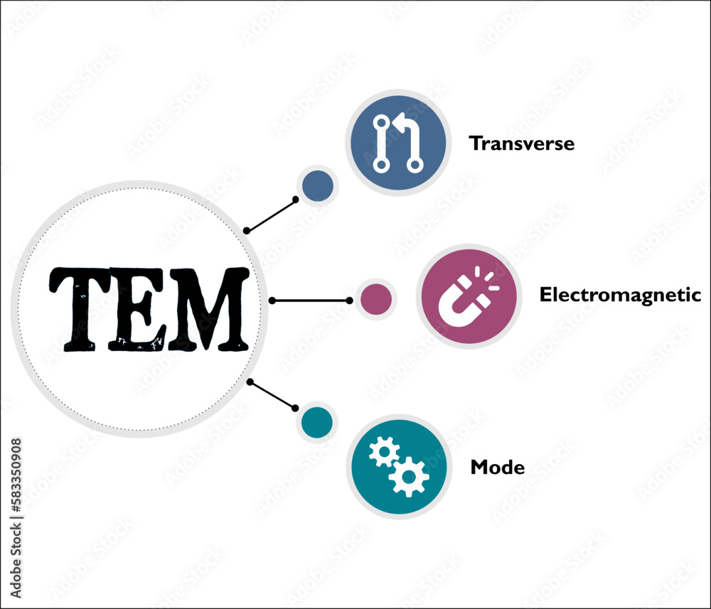 TEM - Transverse Electromagnetic Mode Acronym. Infographic template ...