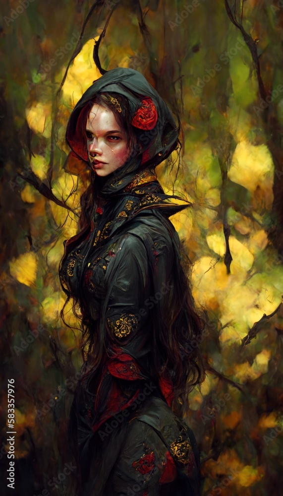 This is a photo of a short female devilish rogue with devil horns and ...