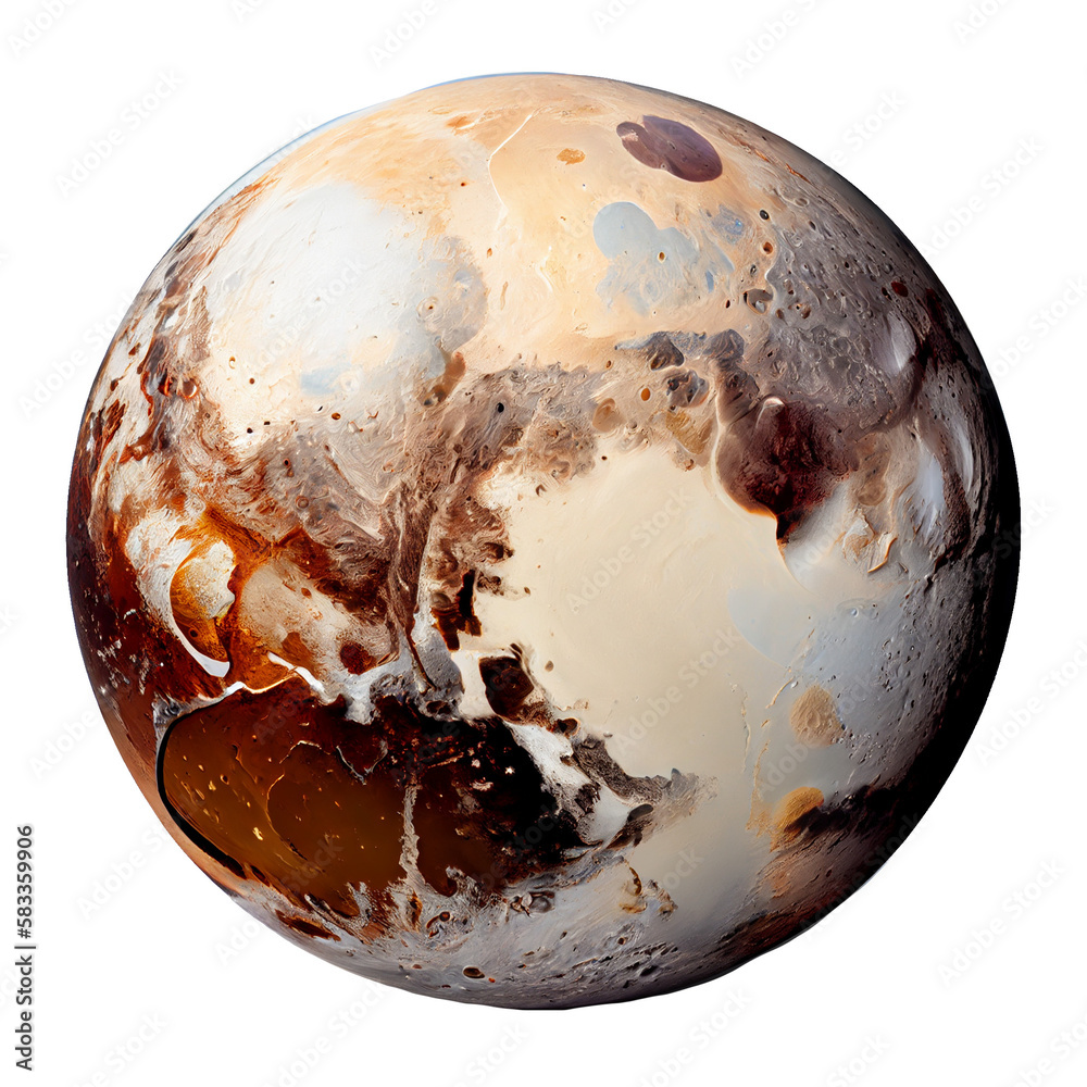 Pluto on a transparent background. generative AI Stock Illustration ...