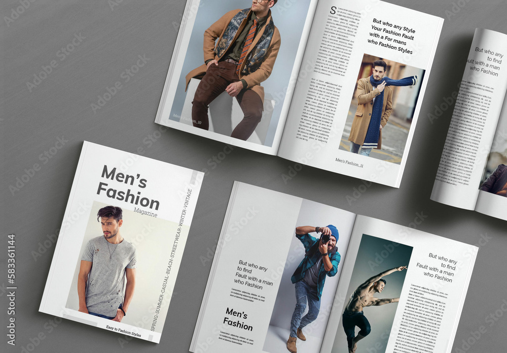 Men Fashion Magazine Stock Template | Adobe Stock