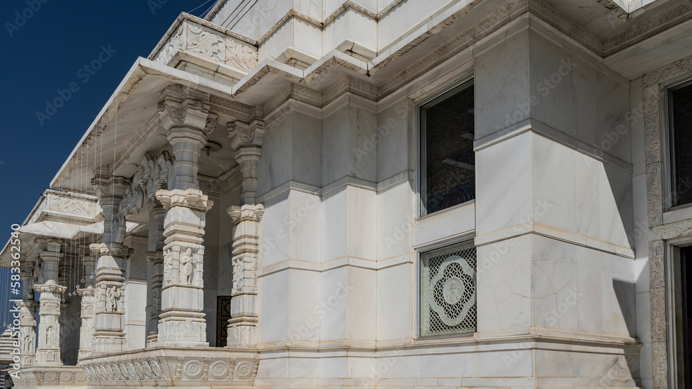 Beautiful white marble Lakshmi Narayan Temple (Birla Mandir). The ...