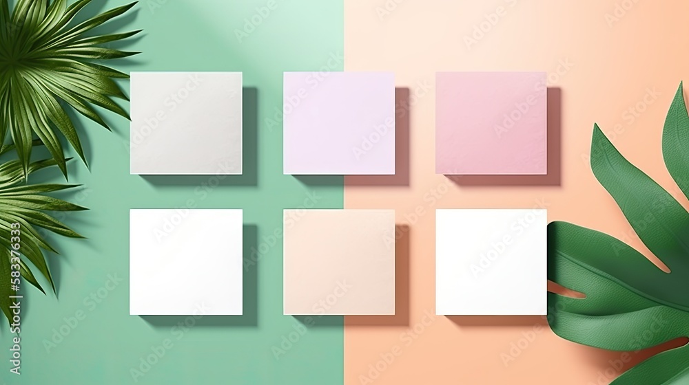 white blank paper logo mockup. Square paper mockup with realistic ...