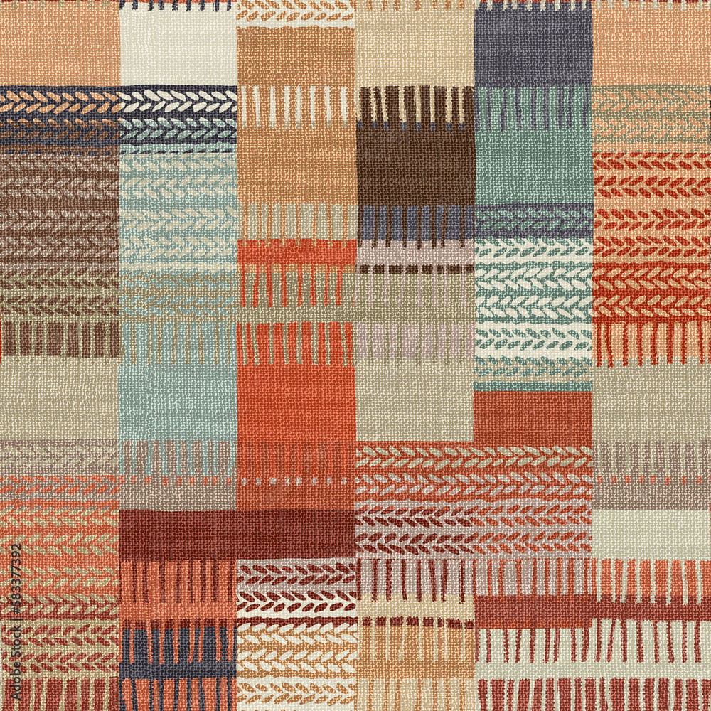 Rug seamless texture with ethnic pattern, fabric texture, grunge ...