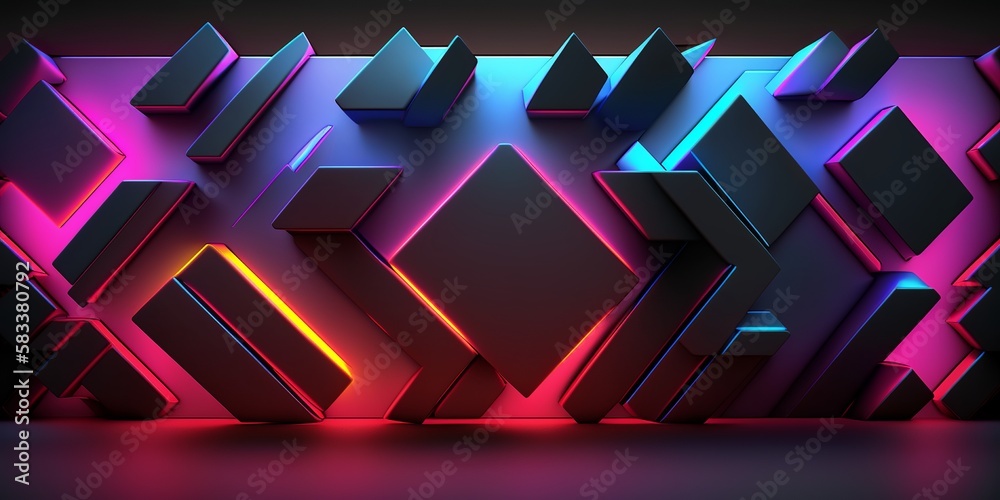 Modern Tech Light Neon Background. Trend Colorful design element for ...