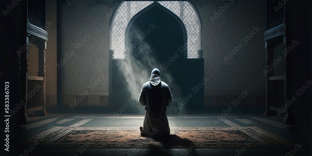 Image of praying people background, islamic background can be used for ...
