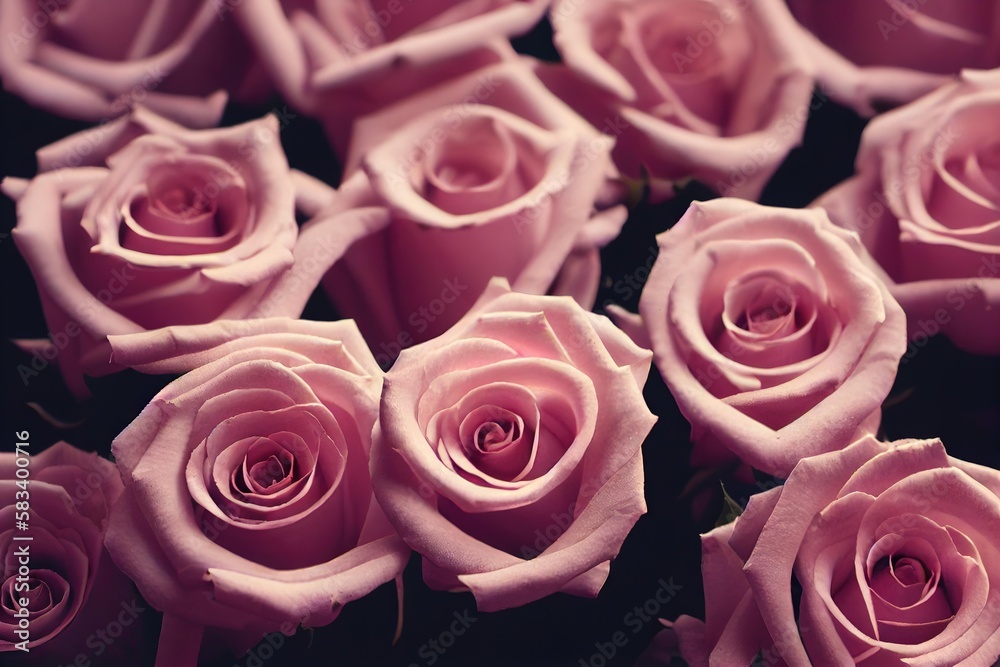 Pink rose buds background. Fresh flowers for anniversary., created with ...