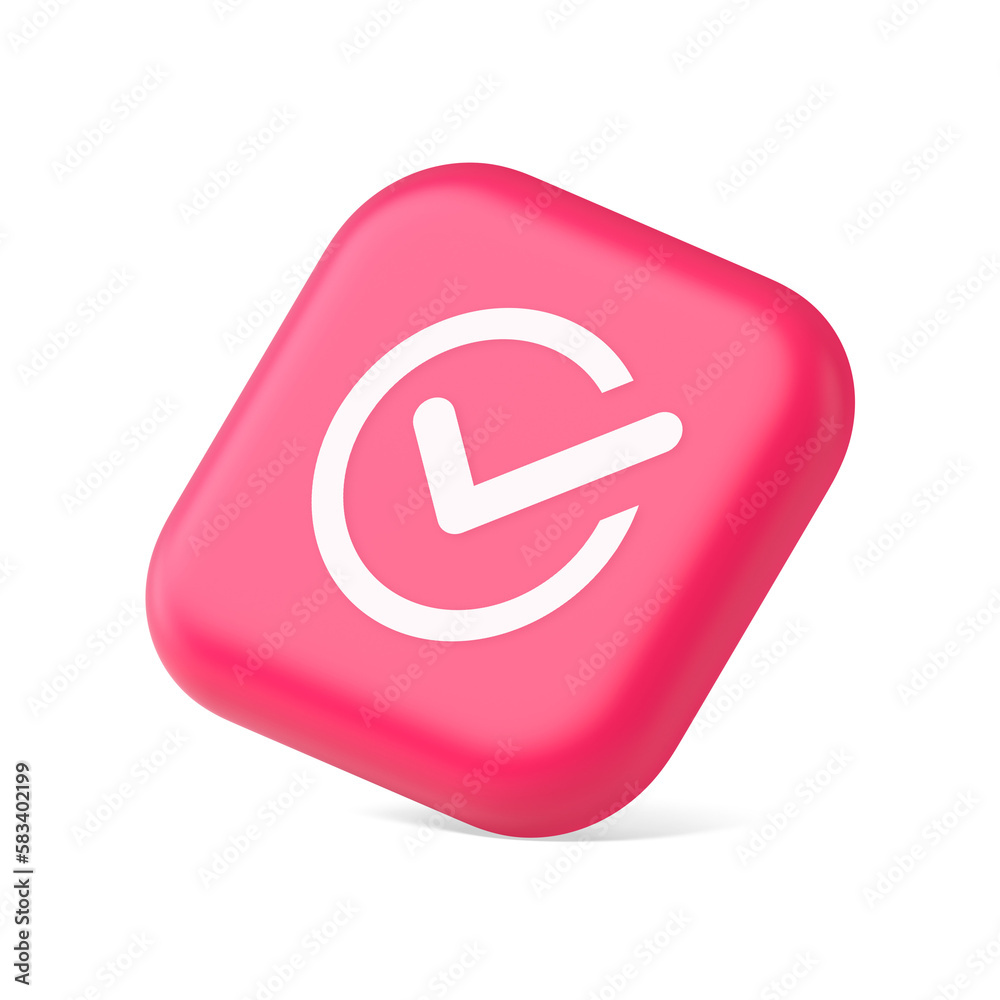 Stockillustratie Checkmark in circle done approved button ok acceptance ...