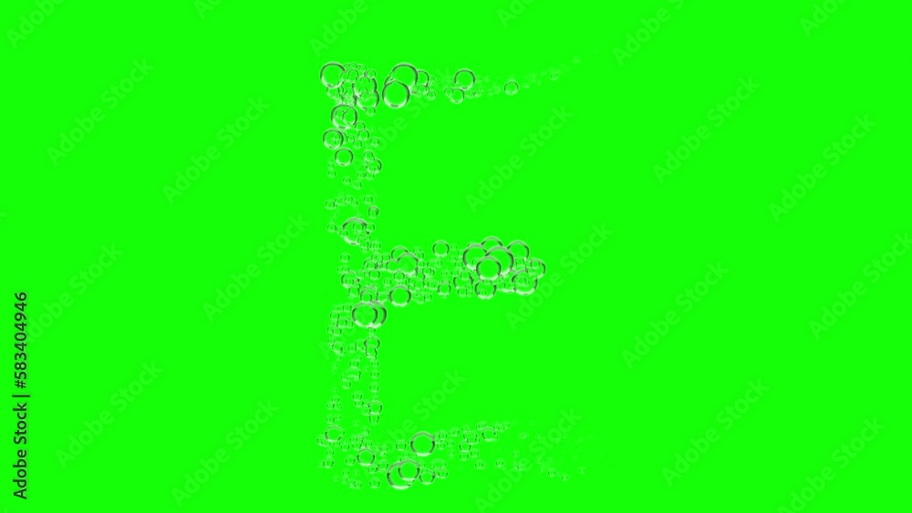 Word tag english text E. Bubble Shaped like letter font E, Animation on ...
