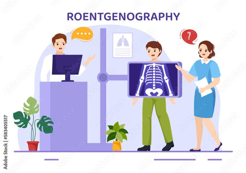 Poster Roentgenography Illustration with Fluorography Body Checkup ...