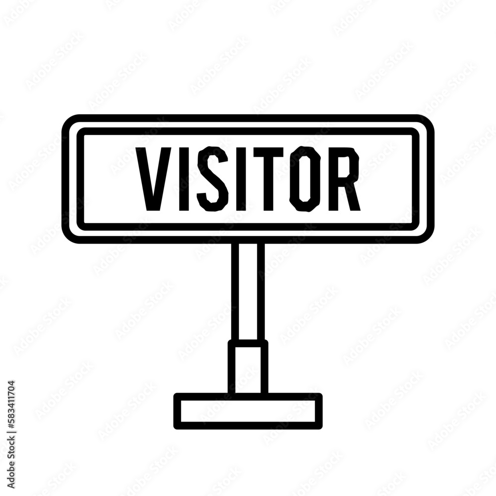 Visitor Sign Outline Vector Illustration Stock Vector | Adobe Stock