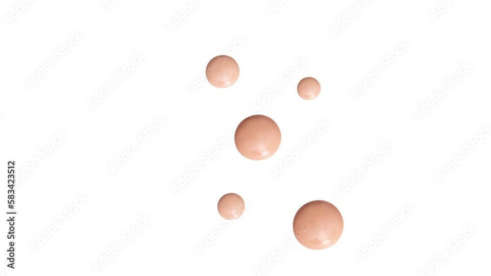 cosmetic smear round drops of foundation on a white backgroun Stock ...