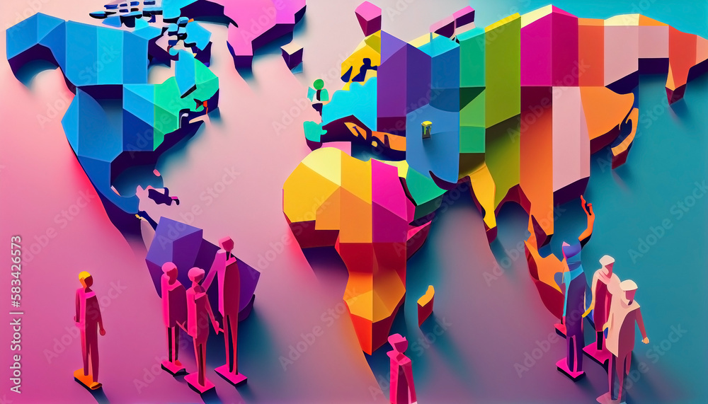 LGBTQ illustration banner, rainbow color artwork design, creative ...