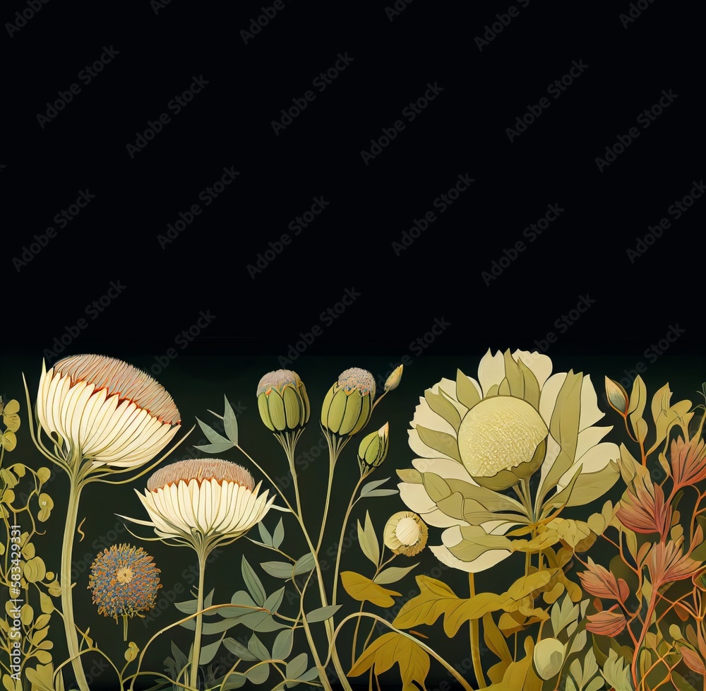 Floral colourful banner. Australian floral ornament. Mother's day ...