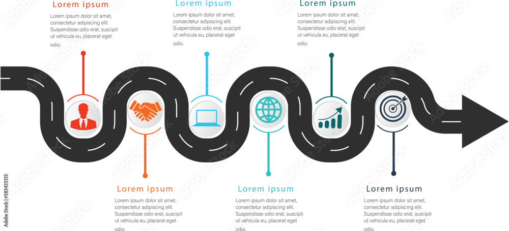 Infographic template for business. abstract horizontal growth graph ...