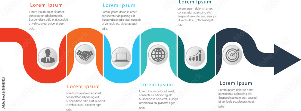Infographic template for business. abstract horizontal growth graph ...