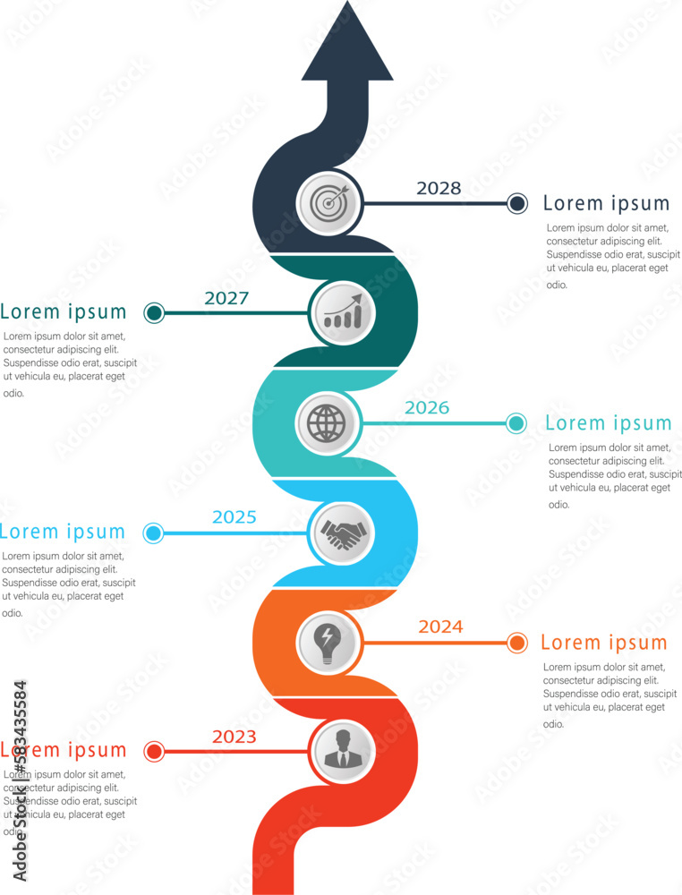 Infographic template for business. abstract horizontal growth graph ...