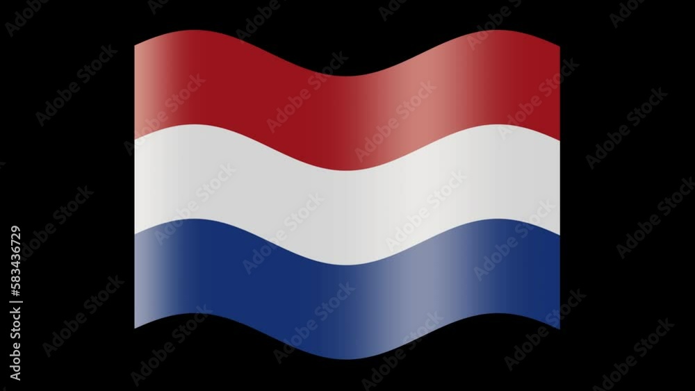 Animated netherlands flag. Holland flag icon. The waving glossy banner ...
