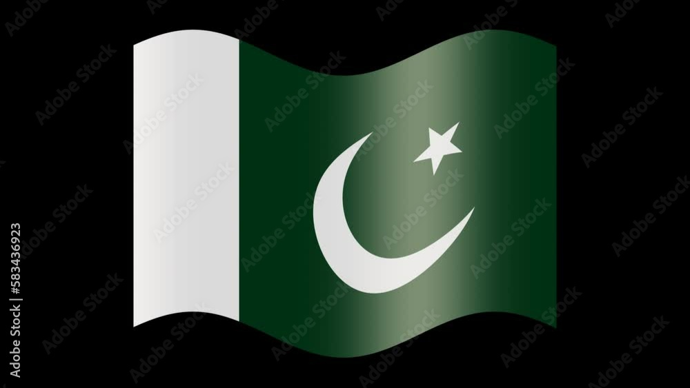 Animated pakistan flag. Pakistani flag icon. The waving glossy banner ...