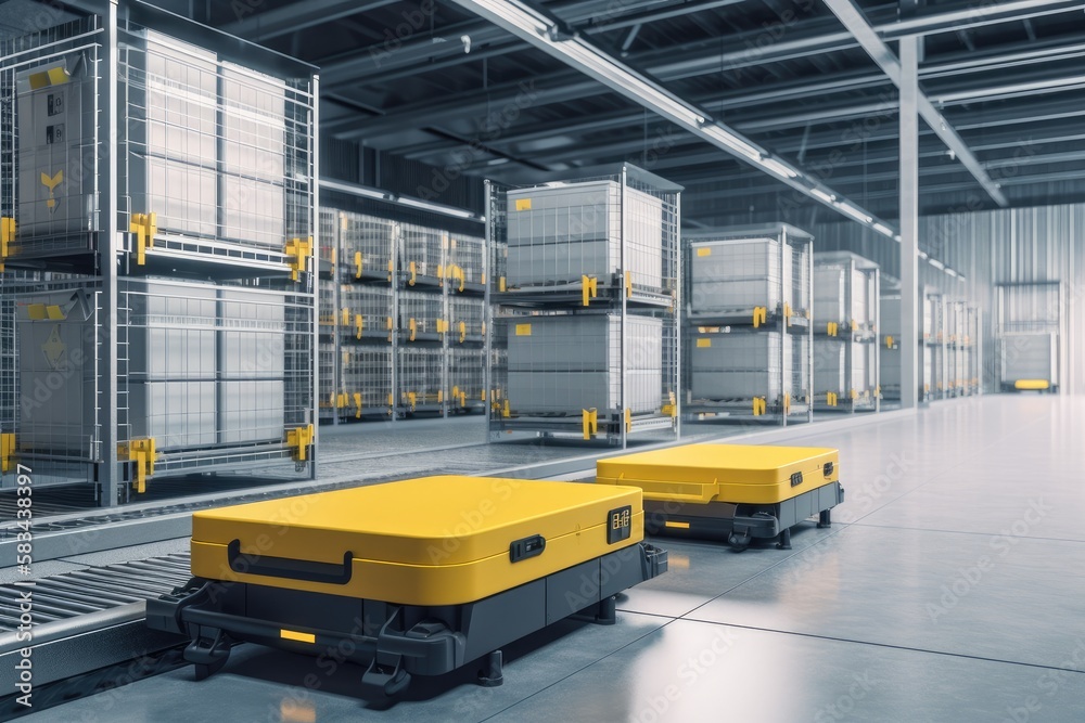 Concept of smart factory and 5G for industrial. Autonomous Robotic ...