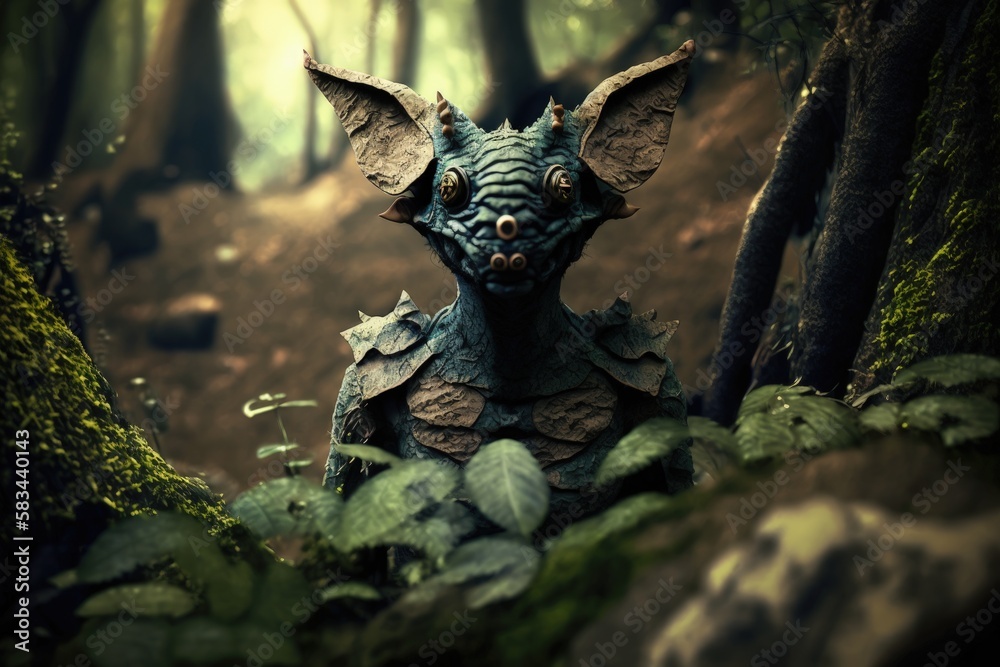 Cryptic Creature Disguised as Leaves and Branches in the Woods ...