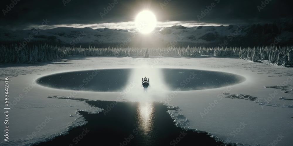 Surreal Alien Encounter | Dramatic Wide Scene | Generative AI ...