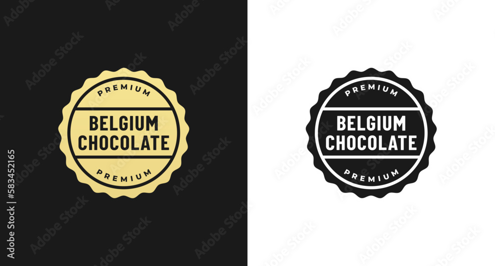 belgium chocolate label or belgium chocolate seal vector isolated in ...