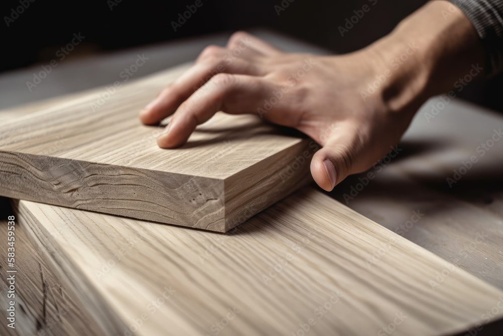 Details of a man's hand constructed of pressure treated wood from ...