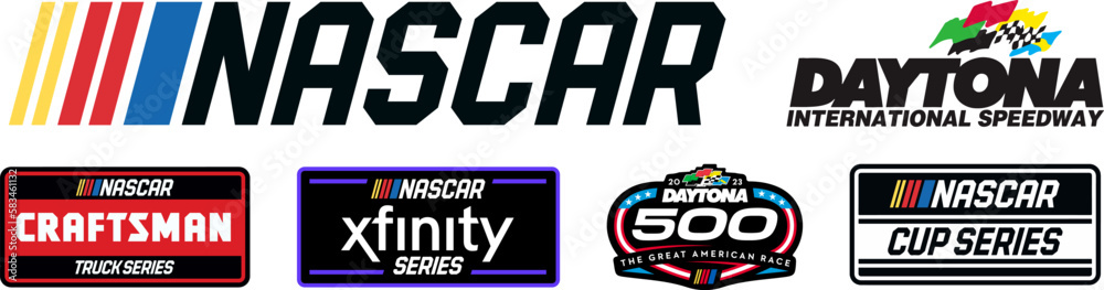 Nascar, National Association for Stock Car Auto Racing. Logos of ...