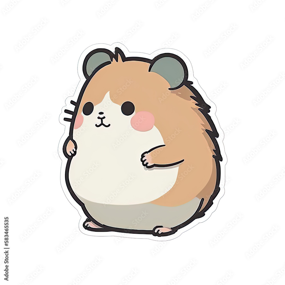 Cute cartoon hamster, generated AI, generated, AI Stock Illustration ...